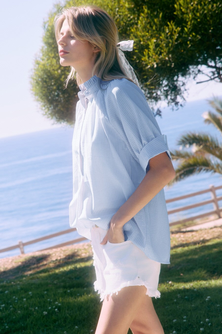 PLUS Blue Blossom Half-Sleeve Blouse – All About You Boutique & Gifts