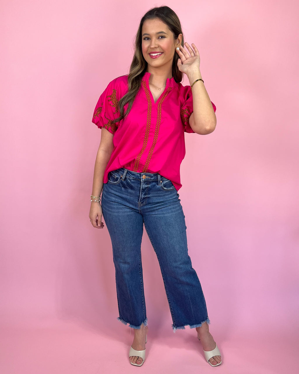 Fierce Fuchsia Puff Sleeve Top – All About You Boutique & Gifts
